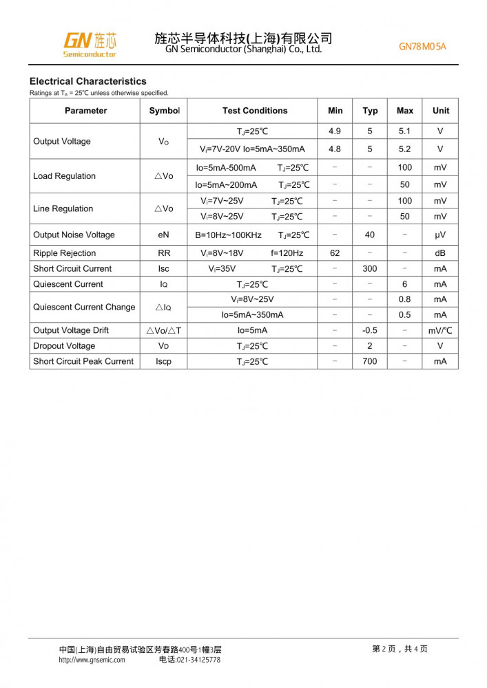 GN78M05A datasheet page 2