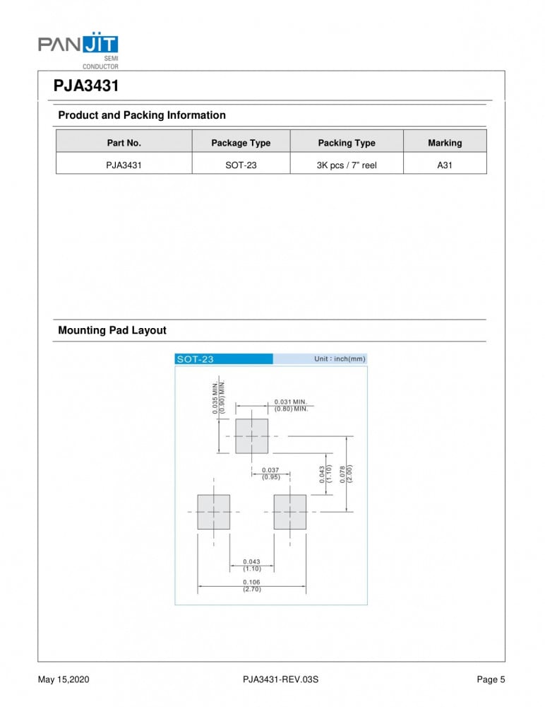PJA3431 datasheet page 5