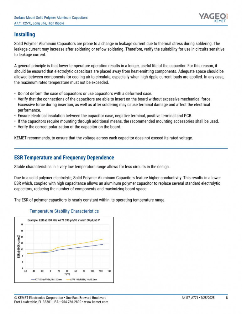 KEMET A771 datasheet page 8