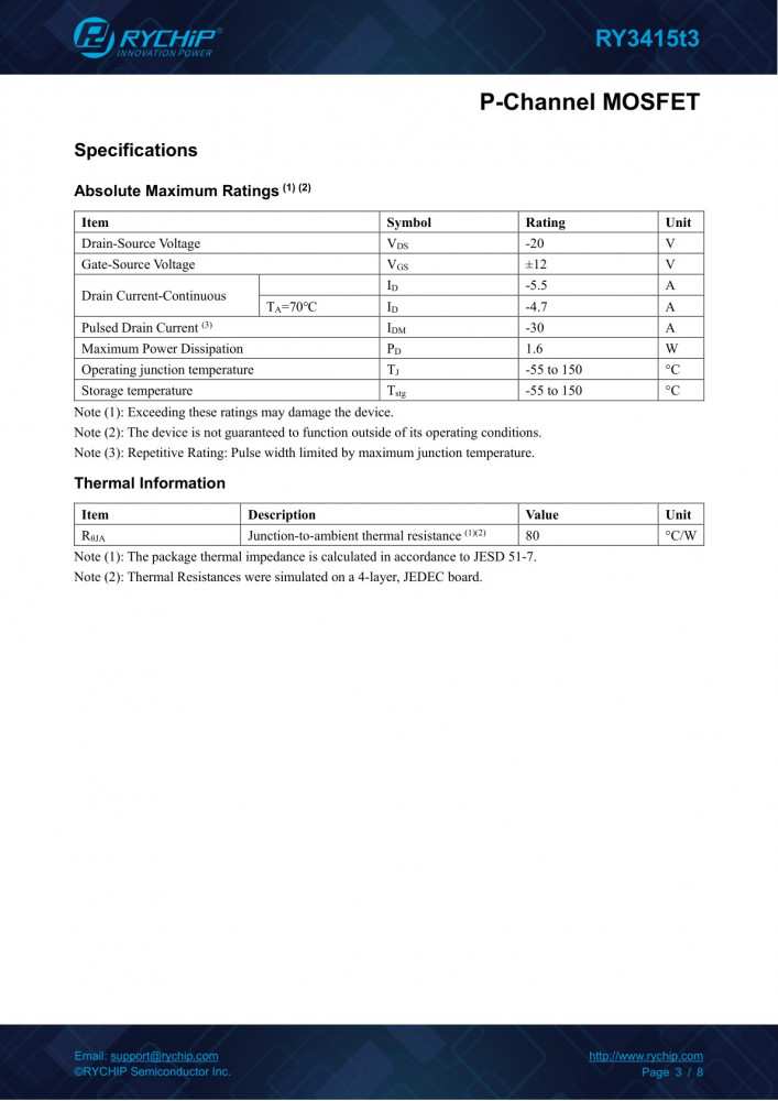 RY3415t3 datasheet page 3