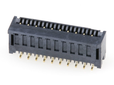 Easy-On FFC/FPC Connector, 0.50mm Pitch, Surface Mount, Vertical, Non-ZIF, Standard Footprint, Tin Bismuth Plating, Short Terminal Type, Black, 20 Circuits