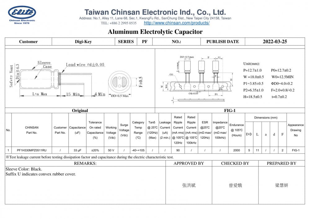 Chinsan PF series technical document page 4