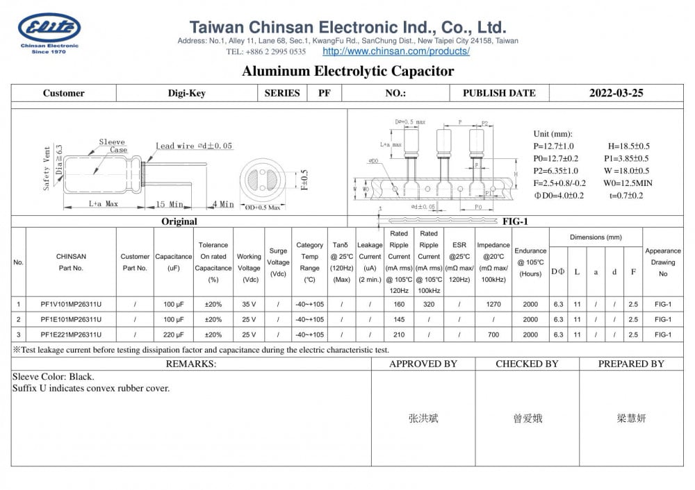 Chinsan PF series technical document page 6