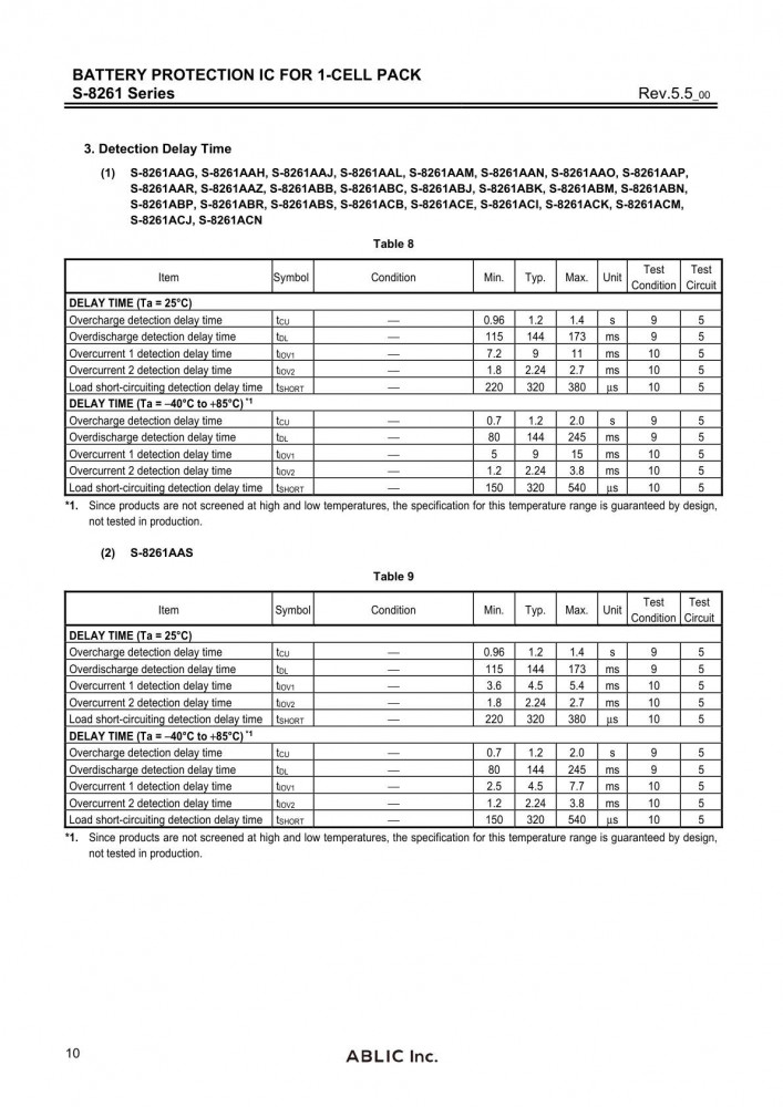 S-8261 datasheet page 10