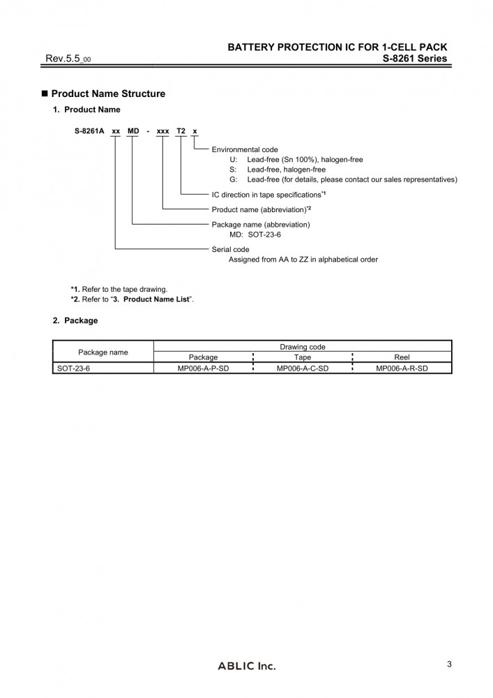S-8261 datasheet page 3