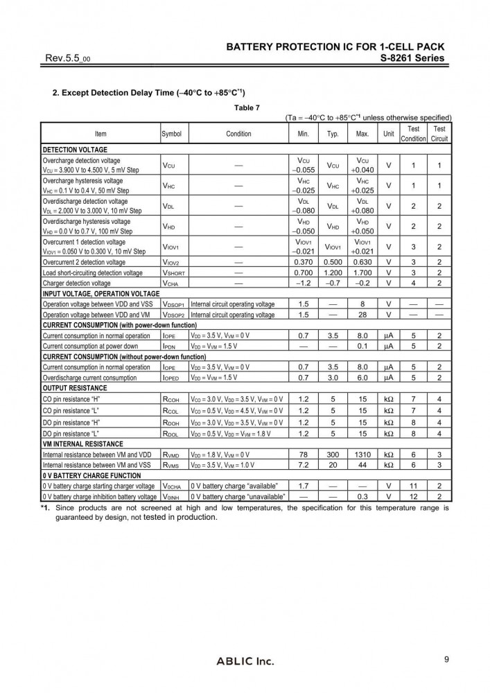 S-8261 datasheet page 9
