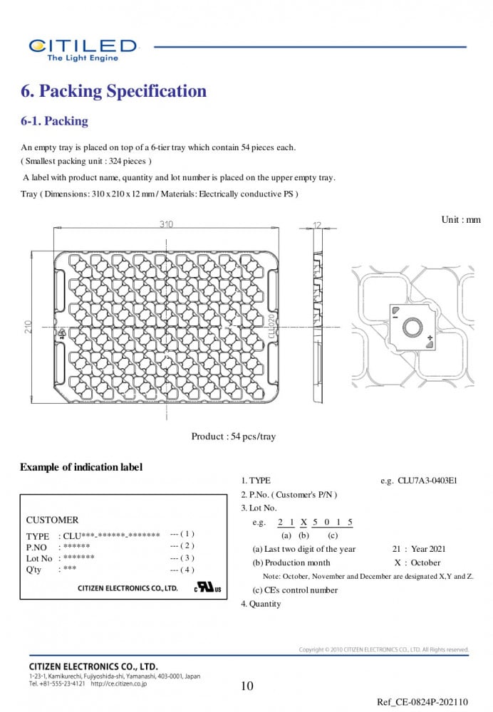 CITILED COB datasheet page 10