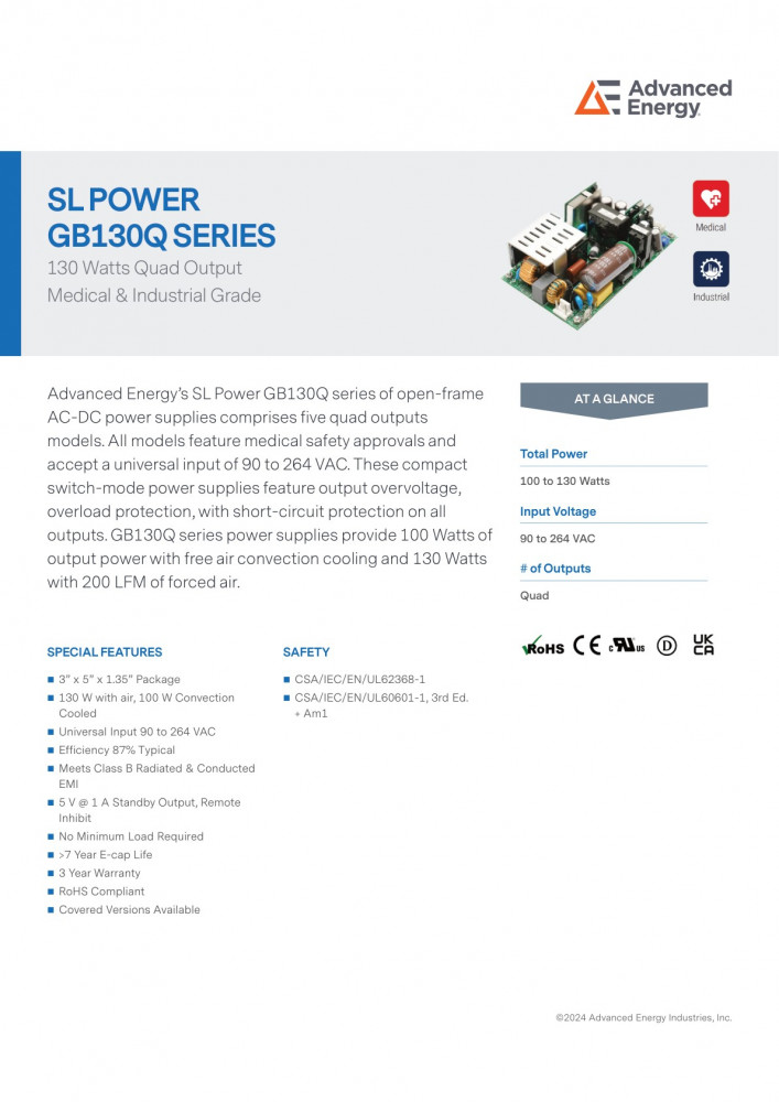 GB130Q datasheet page 1