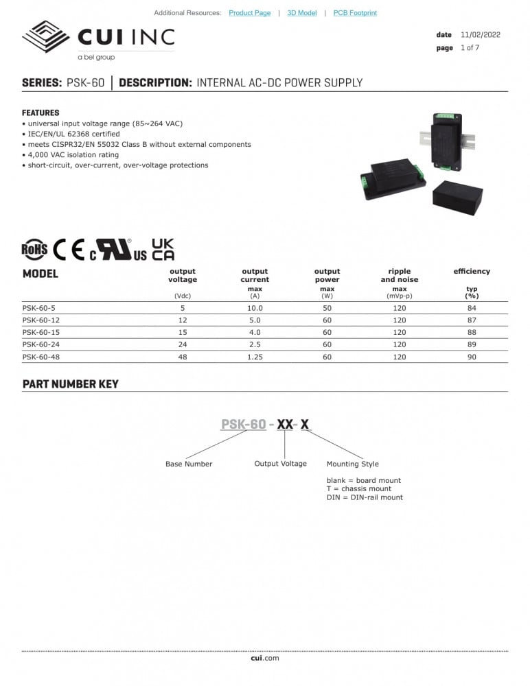 PSK-60-48 datasheet page 1