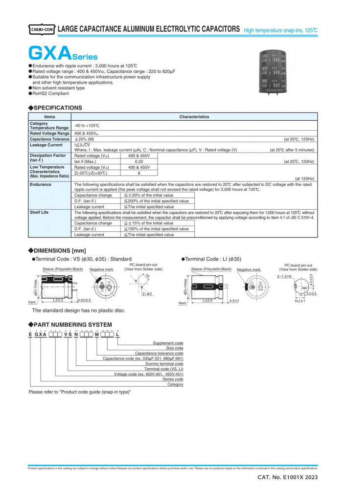 NCC GXASeries technical document, page image 1
