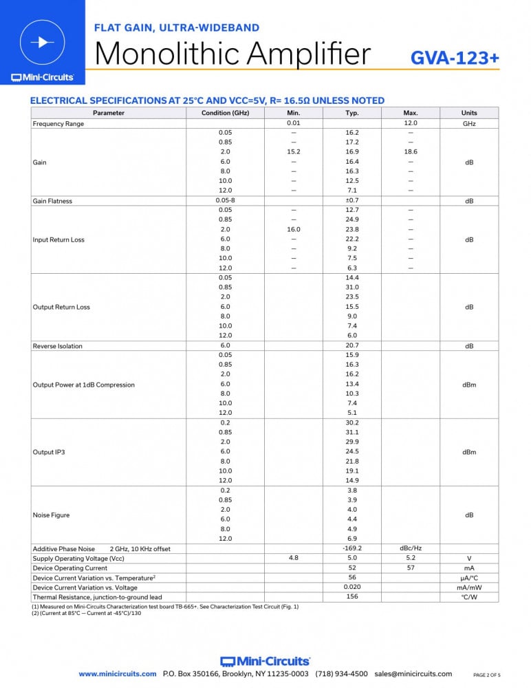 GVA-123+ datasheet page 2
