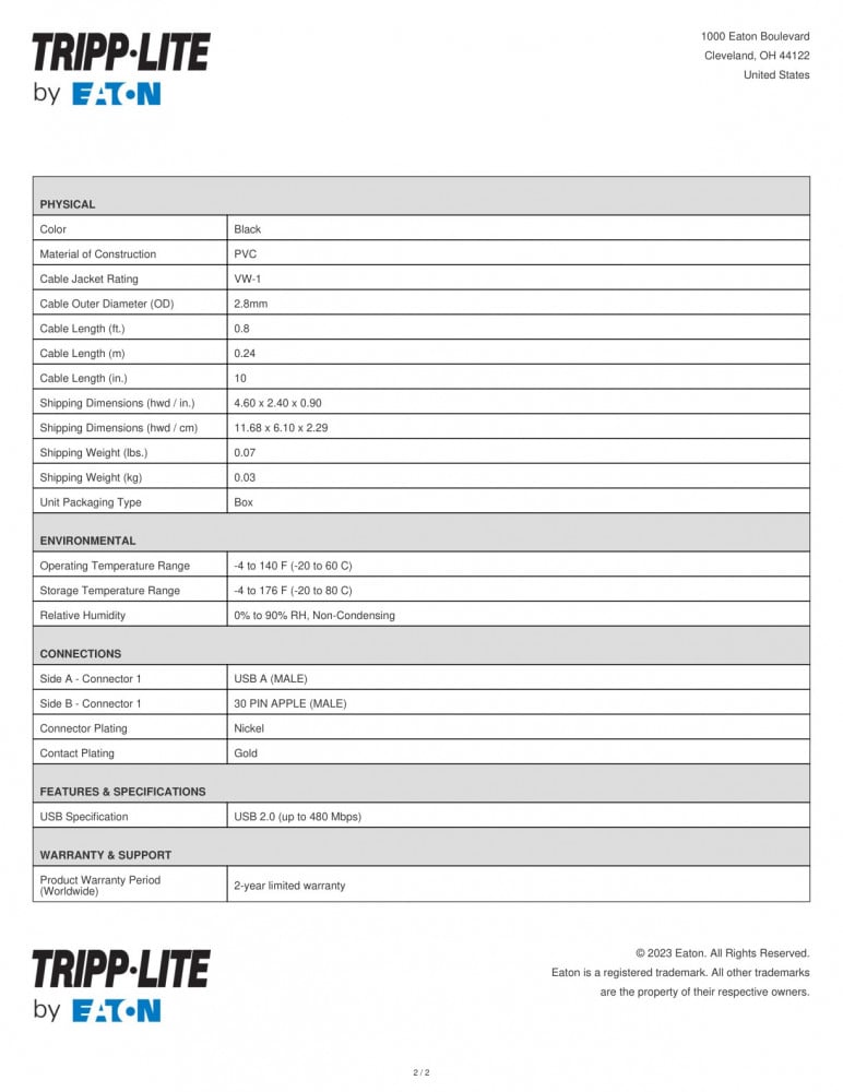 M110-10N-BK technical document page 2