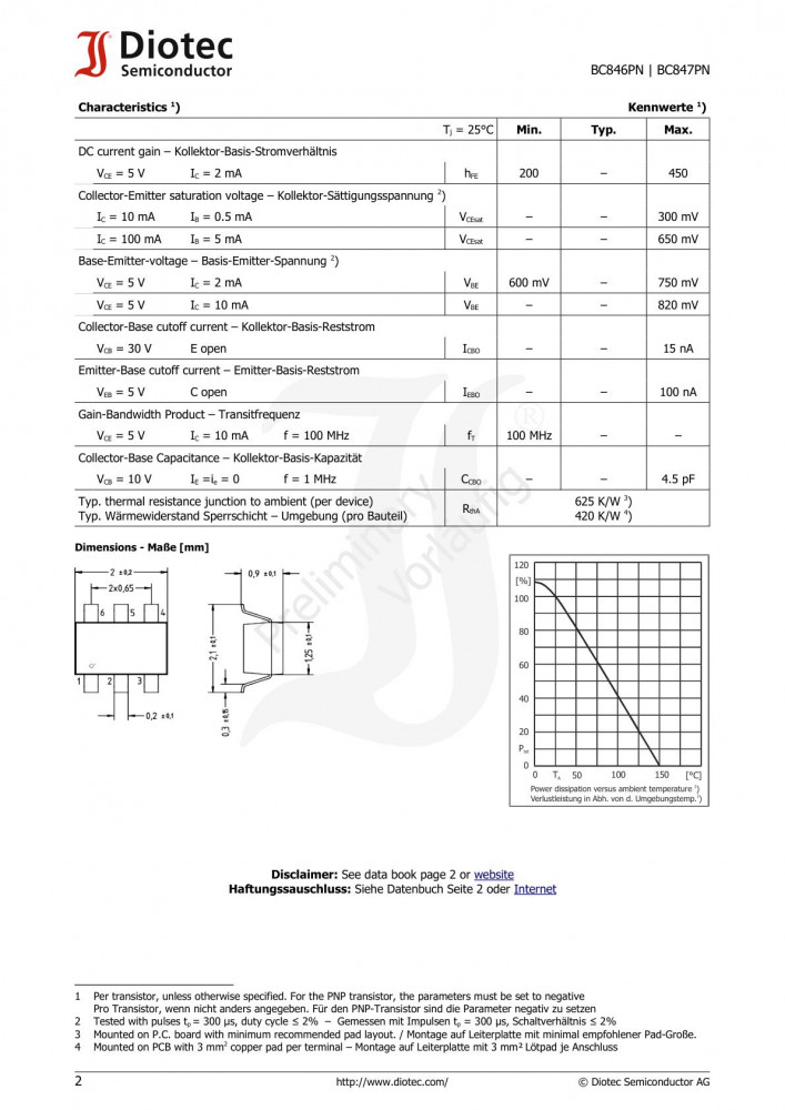 DIOTEC BC846PN-AQ datasheet page 2