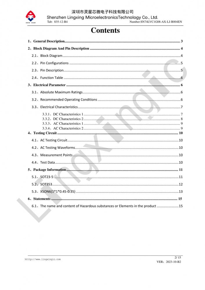 SN74LVC1G08 datasheet page 2