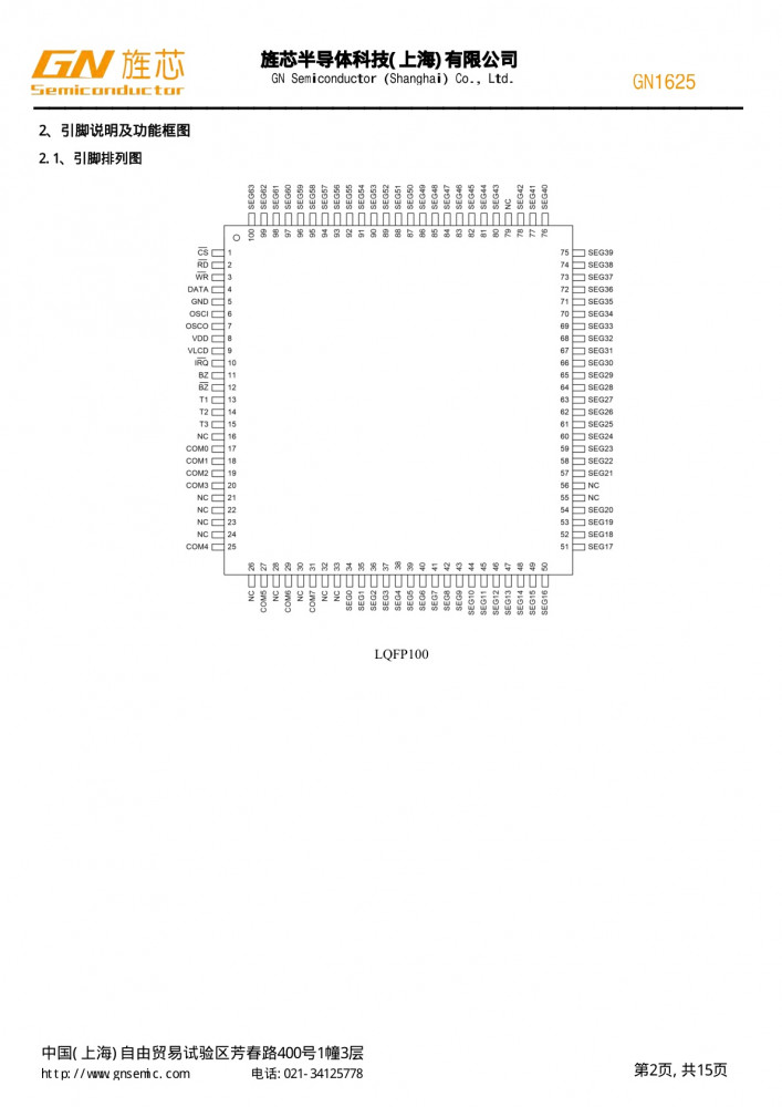 GN1625L100 datasheet page 2