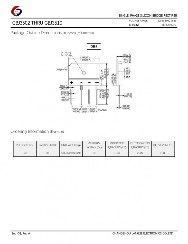 GBJ3510 datasheet page 3