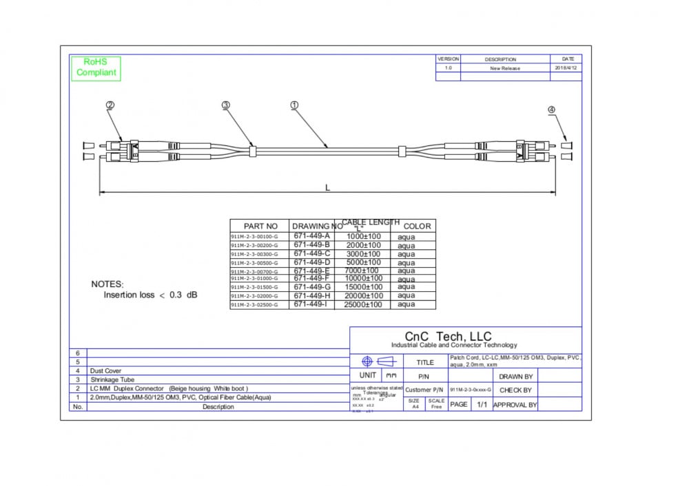 CNC Tech 911M-2-3-02500-G technical drawing