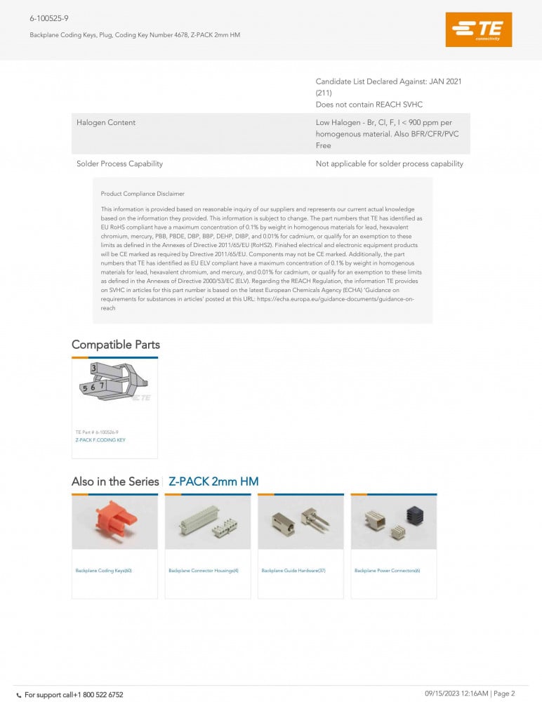 TE Connectivity 6-100525-9 technical document page 2