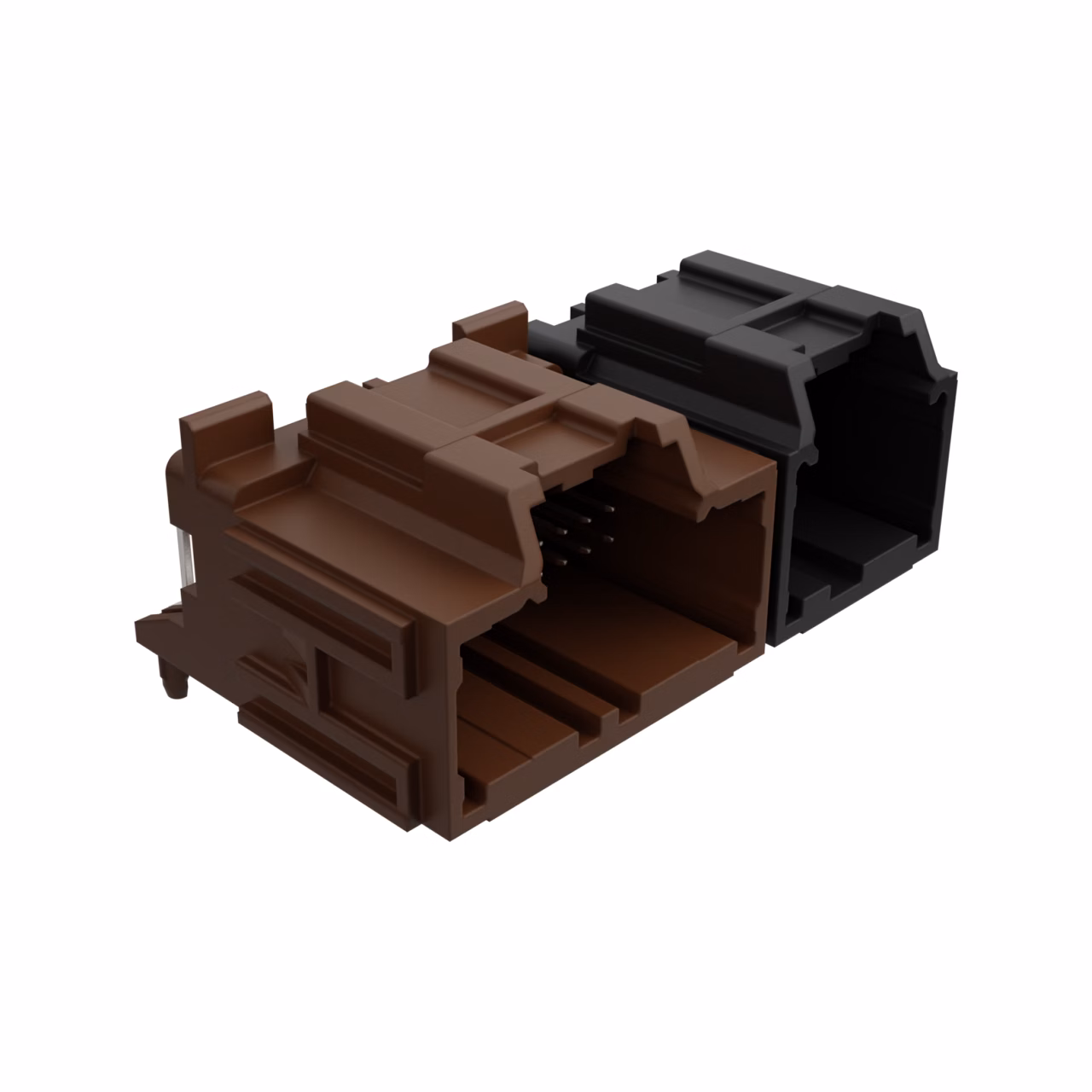 Mini50 Unsealed Vertical Header, UL 94 HB, Single Row, 8 Circuit, Polarization Option C, Dark Gray, Tray