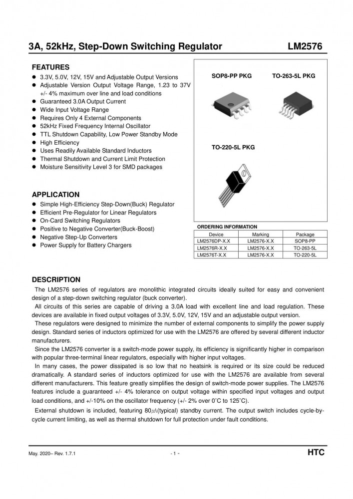 LM2576T-3.3 datasheet page 1