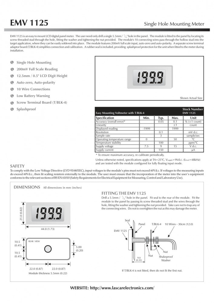 EMV 1125 product documentation page 1