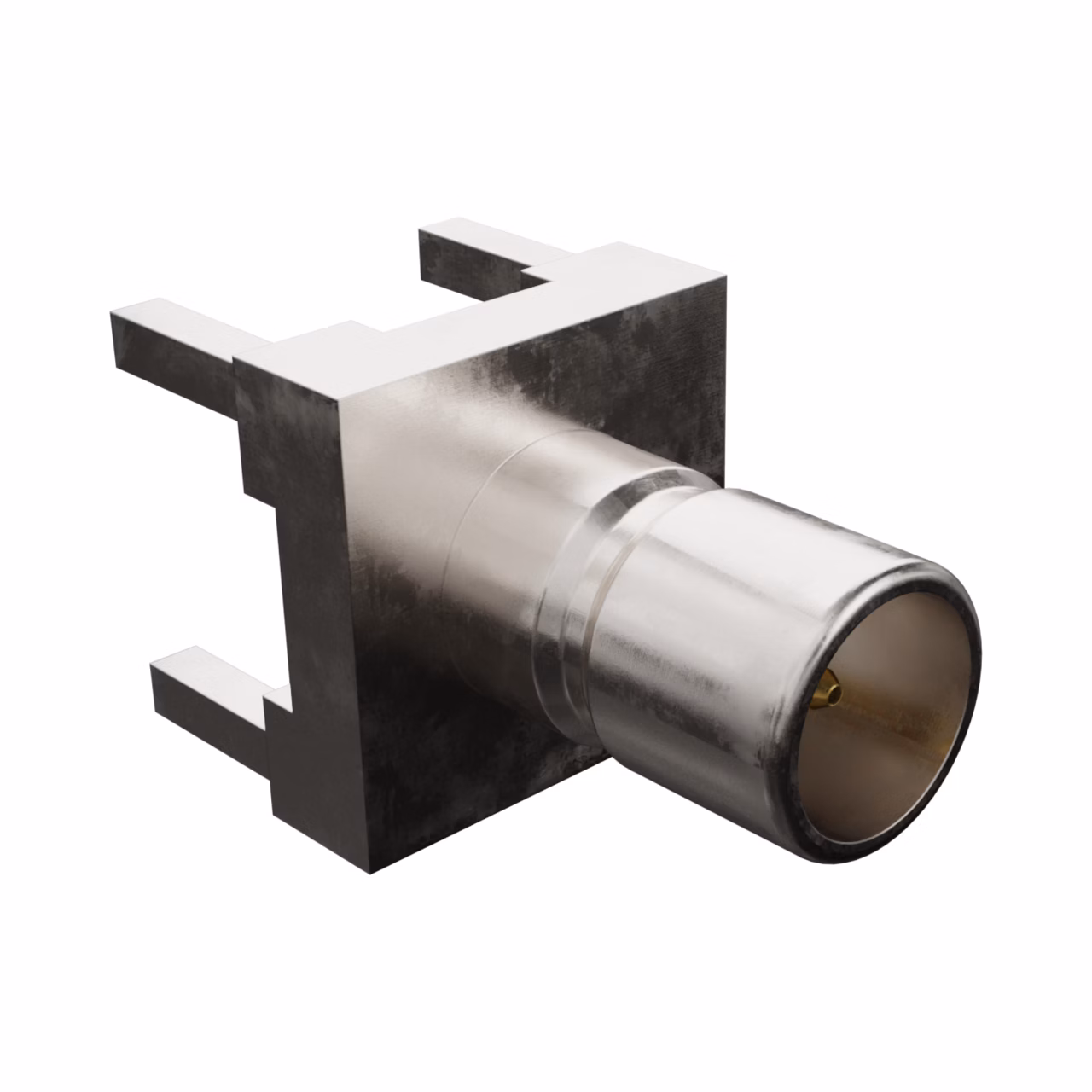 SMB Jack, Straight, PCB Receptacle, Through Hole, Brass Body, Nickel (Ni) Plated, Tray, 75 Ohms for sale