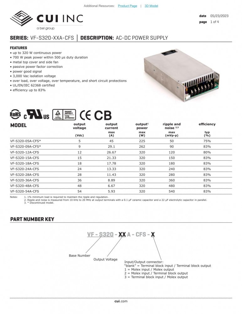 VF-S320-12A-CFS datasheet page 1
