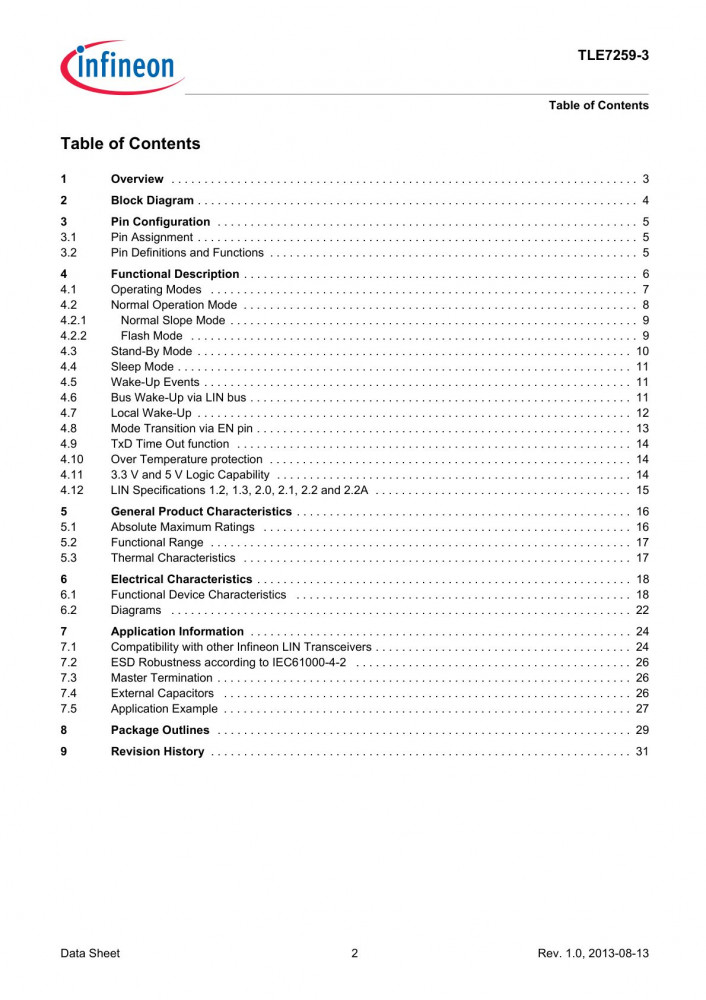 TLE7259-3 documentation page 2