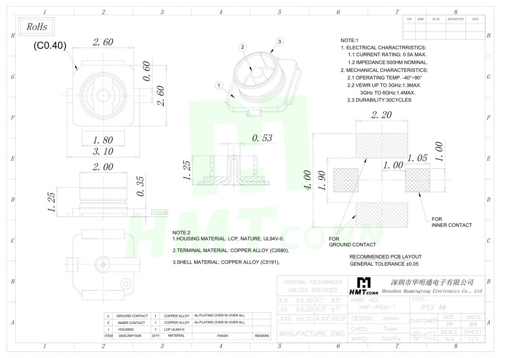 HMT-IPEX-1 technical drawing