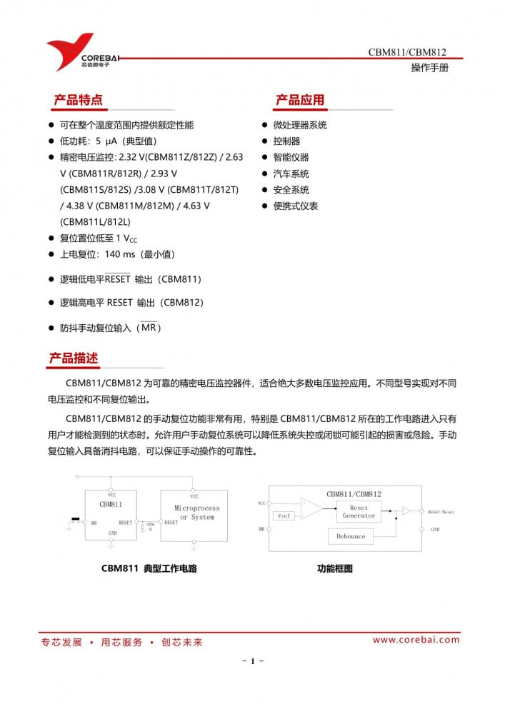 CBM812SST4 datasheet page 1