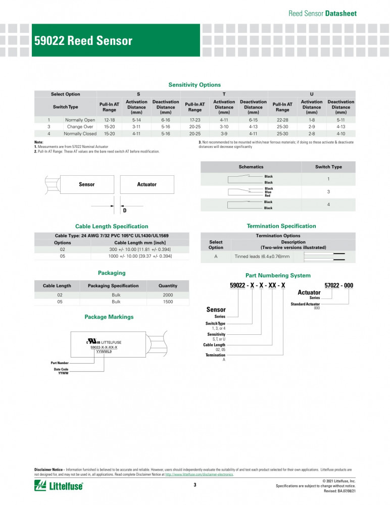 59022 reed sensor datasheet page 3