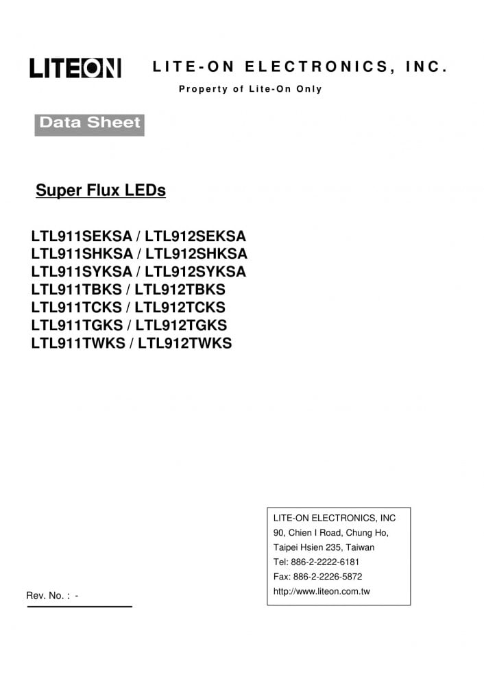 LTL912SYKSA datasheet page 1