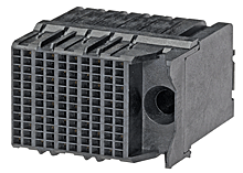 Impact 100 Ohm 4 Pair Right-Angle Orthogonal Daughtercard, Left Guide, 10 Columns, 120 Circuits, Plated Through Hole Dimension 0.46mm, Lead-Free