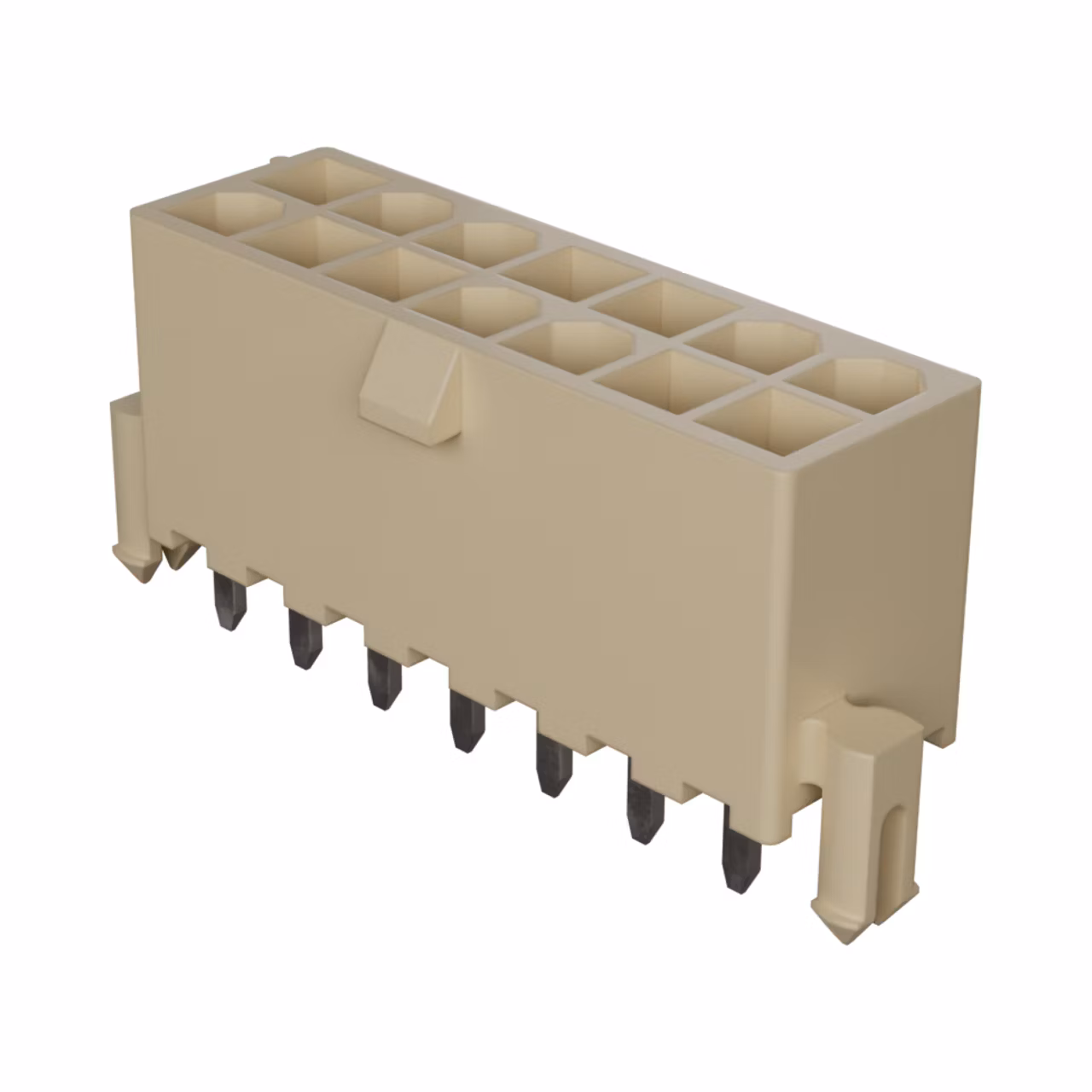 Mini-Fit HCS Header, 4.20mm Pitch, Dual Row, Vertical, with Snap-in Plastic Peg PCB Lock, 14 Circuits, Nylon 6/6 94V-0, Matte Tin (Sn) Plating, without Drain Holes for sale