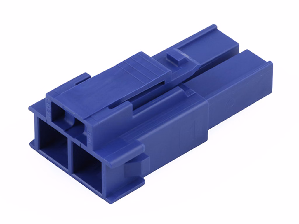 Mega-Fit ColorLock Tangless TPA-Capable Receptacle Housing, Single Row, 2 Circuit, UL 94V-0, Glow-Wire Capable, Yellow