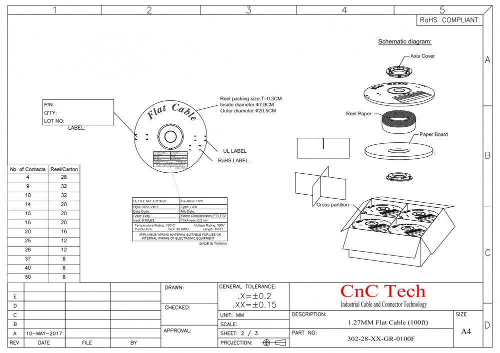 CNC Tech 302-28-16-GR-0250F technical drawing sheet 2