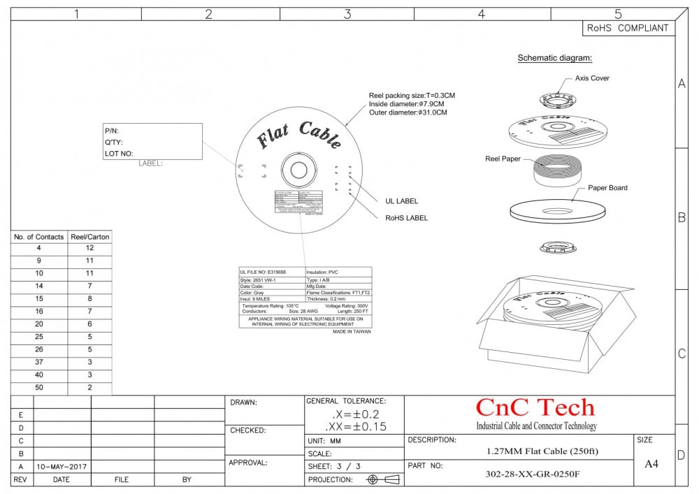 CNC Tech 302-28-16-GR-0250F technical drawing sheet 3