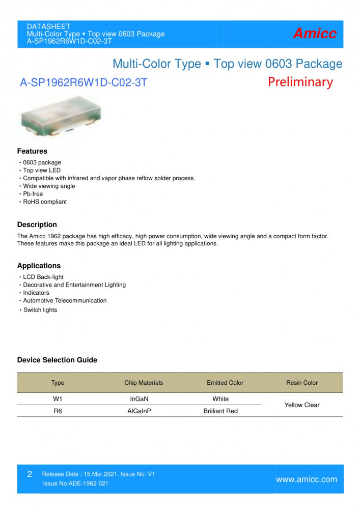 A-SP1962R6W1D-C02-3T datasheet page 2