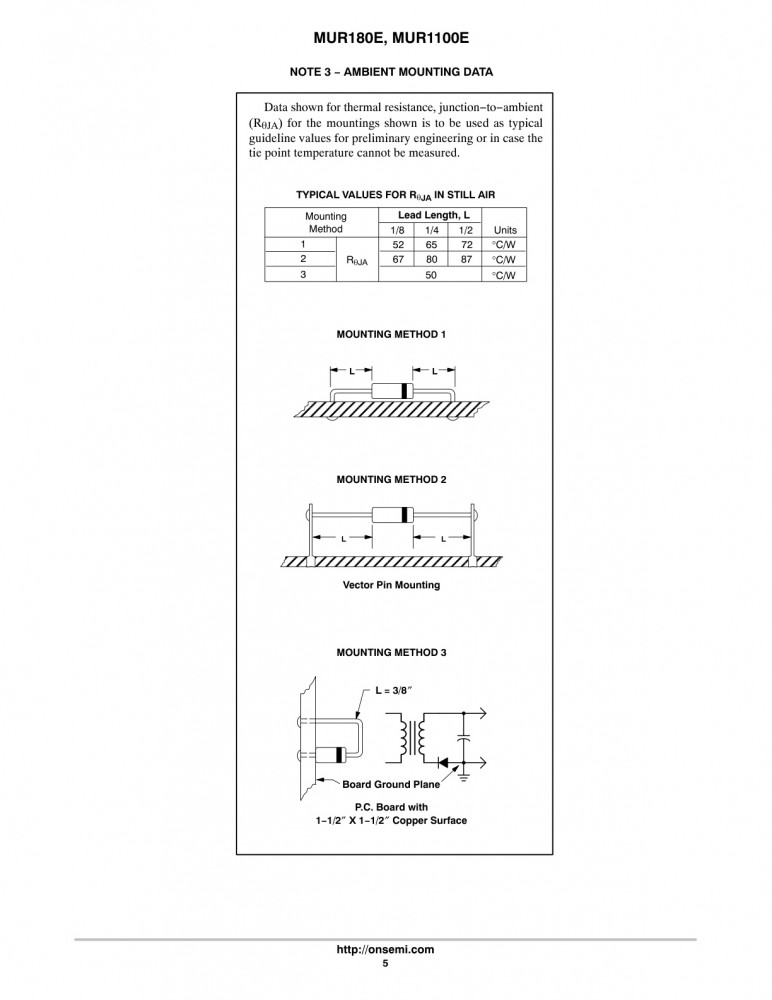 MUR1100ERLG datasheet page 5