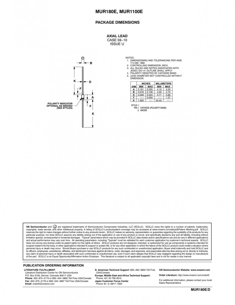 MUR1100ERLG datasheet page 6