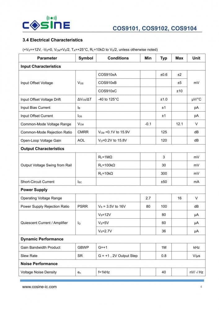 COS9102SRC datasheet page 4