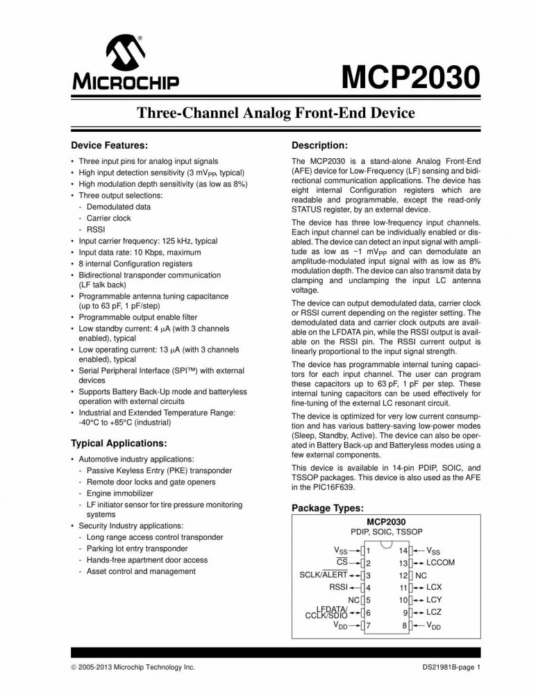MCP2030 document page 1