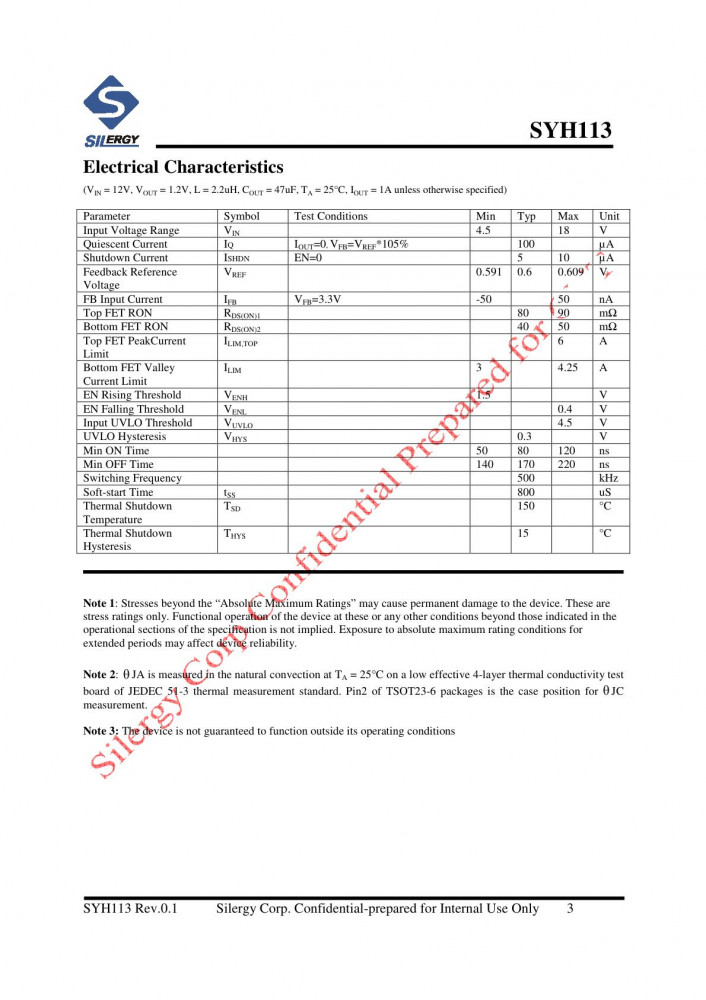 SYH113ADC datasheet page 3