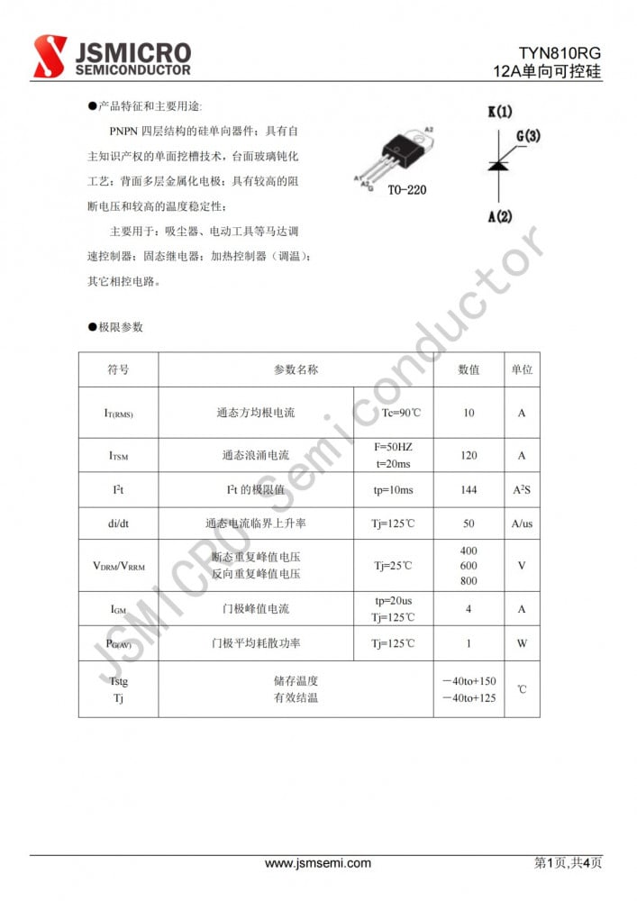 TYN810RG-JSM datasheet page 1