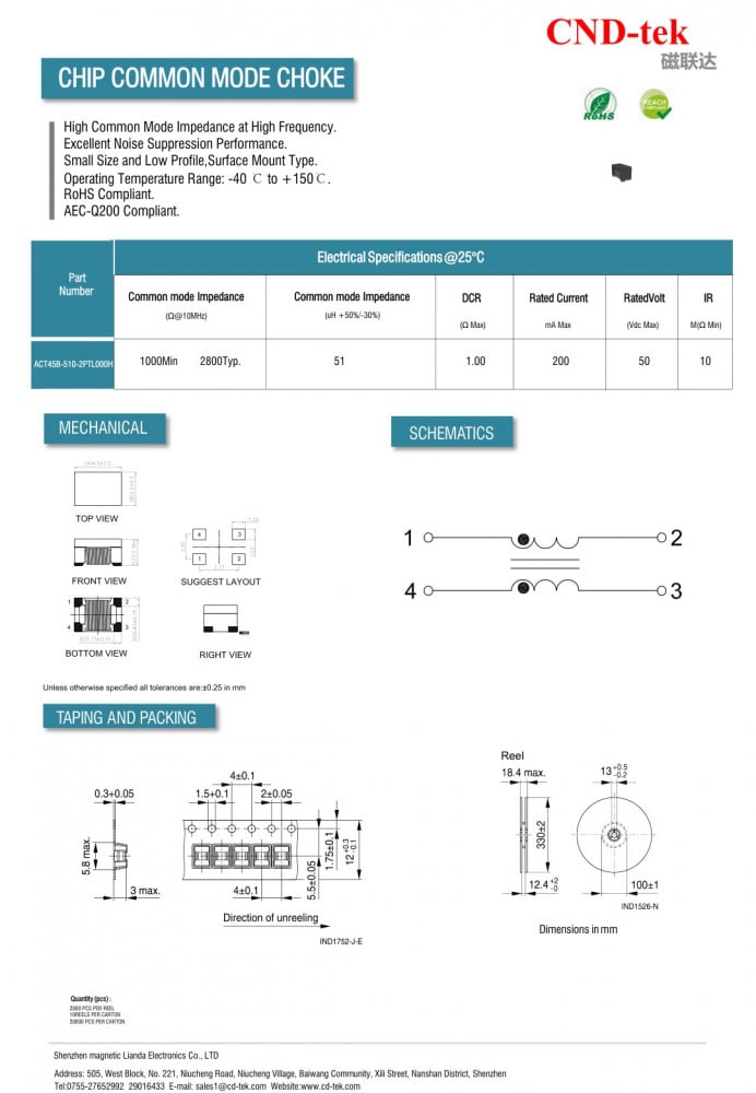 ACT45B-510-2PTL000H official datasheet page