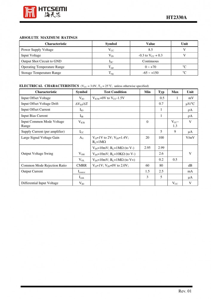 HT2330A datasheet page 2