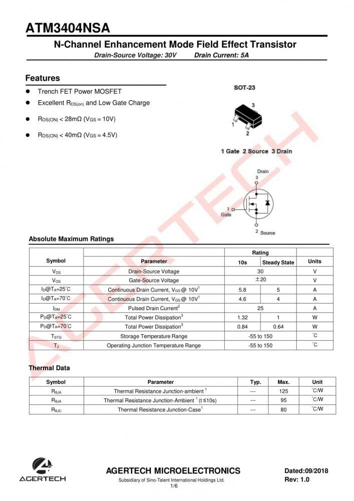 ATM3404NSA datasheet page 1