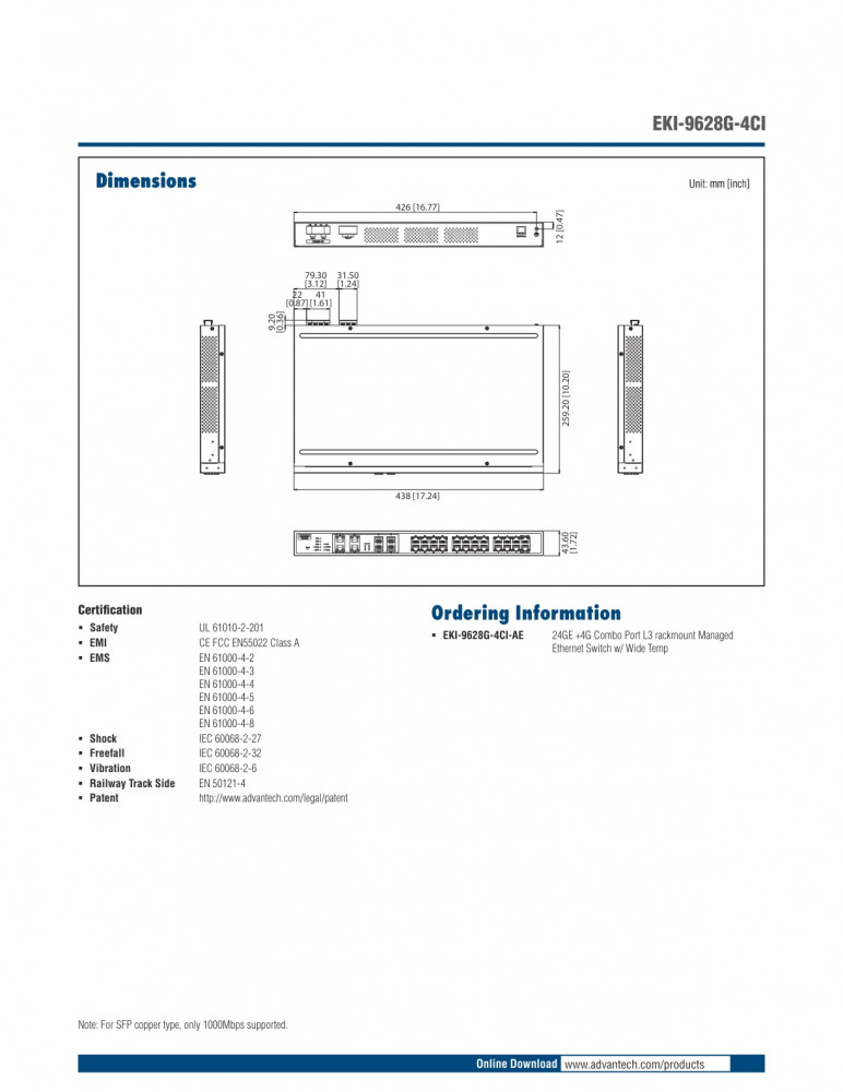 EKI-9628G-4CI technical document page 2