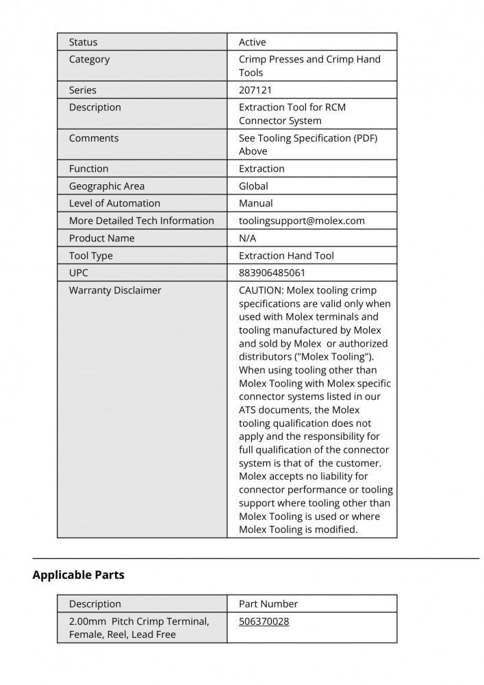 Molex 638133501 technical document page 2