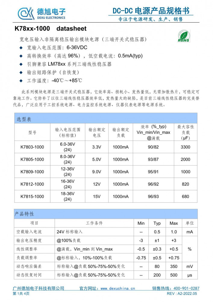 K7809-1000 datasheet page 1